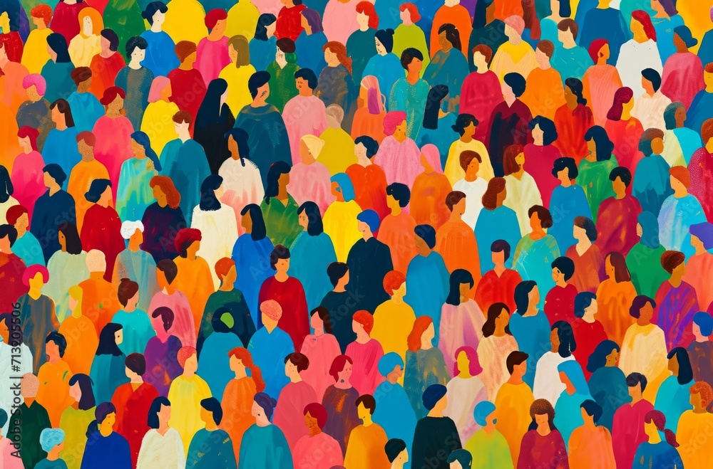 A vibrant and inclusive illustration portraying a diverse and colorful ...