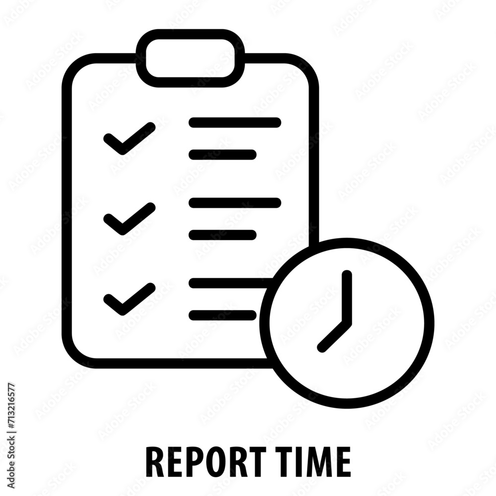 Report time, icon, Report Time, Timing Report, Report Schedule, Report ...