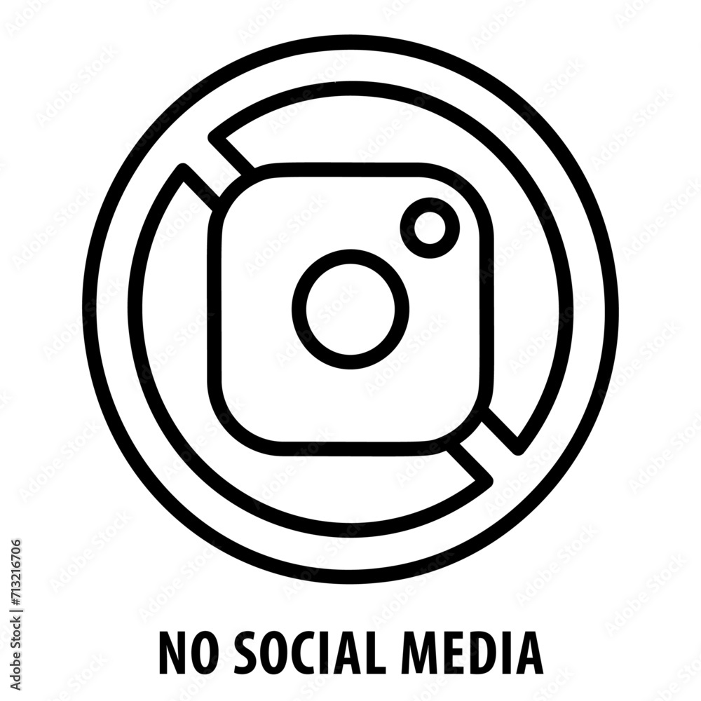 No social Media, icon, No Social Media, No Social, Social Media Off, No ...