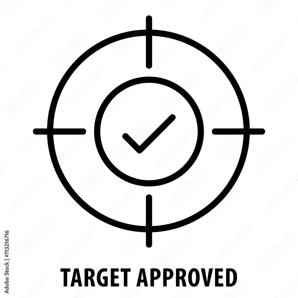 Target approved, icon, Target Approved, Approved Goal, Goal ...