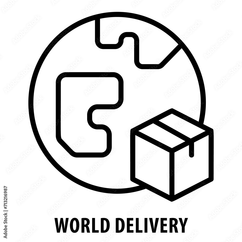 Vecteur Stock World Delivery, icon, World Delivery, Global Shipping ...