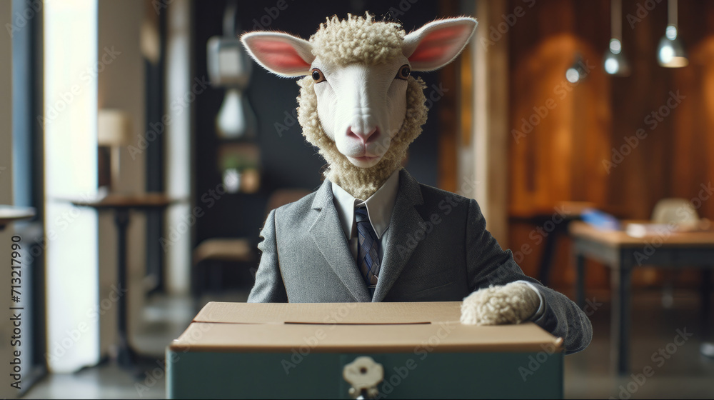 Sheep voting at the ballot box, manipulated by politics and the media ...