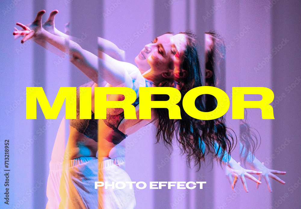 Fractal Mirror Photo Effect Mockup Stock Template | Adobe Stock