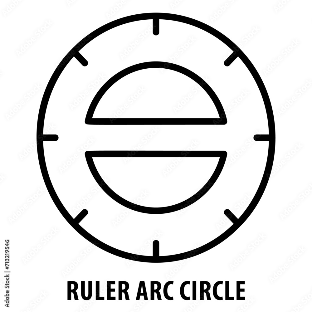Ruler arc circle, icon, Ruler Arc Circle, Circular Ruler, Ruler Arc Circle Icon, Measurement ...