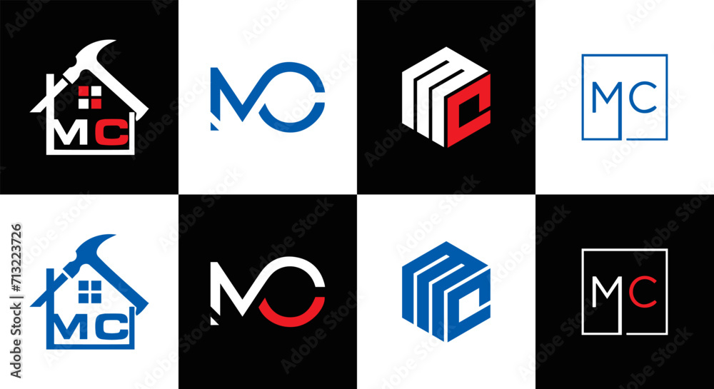 MC logo. M C design. White MC letter. MC, M C letter logo design ...