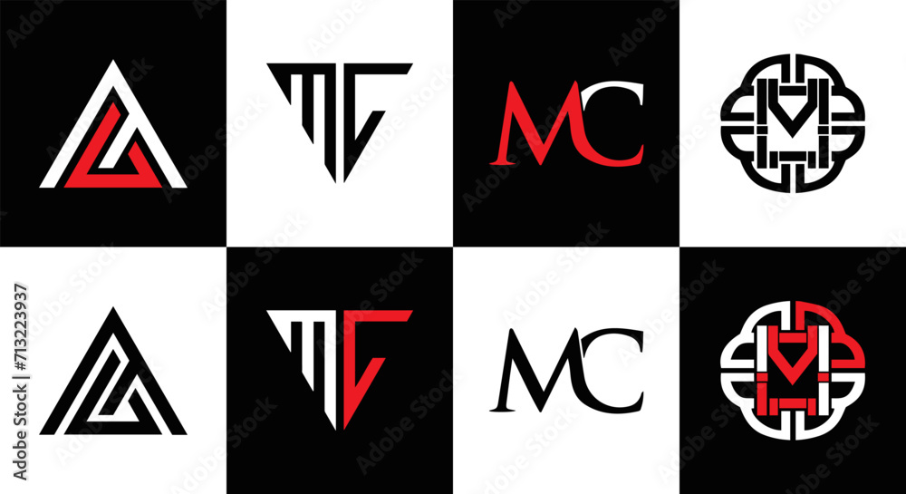 MC logo. M C design. White MC letter. MC, M C letter logo design ...