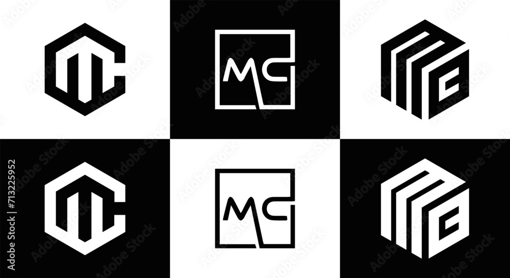 MC logo. M C design. White MC letter. MC, M C letter logo design ...