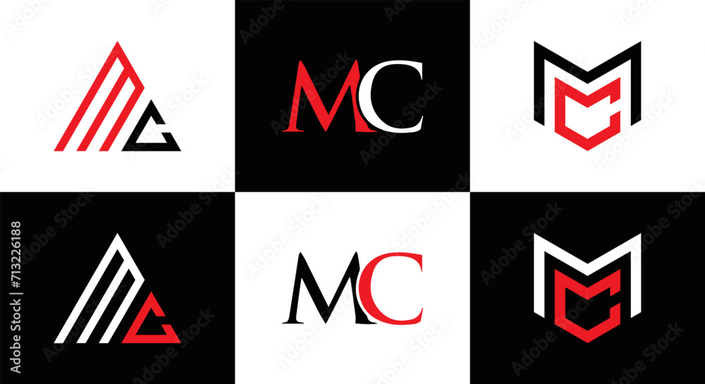 MC logo. M C design. White MC letter. MC, M C letter logo design. Initial letter MC linked ...