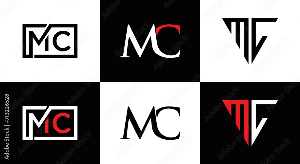 MC logo. M C design. White MC letter. MC, M C letter logo design ...