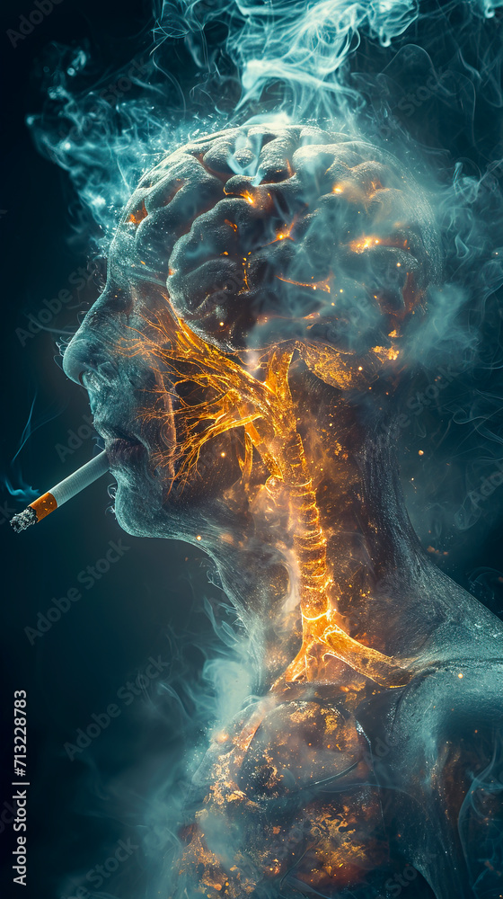 Graphic Visualization of Smoking Effects on Skull created with ...
