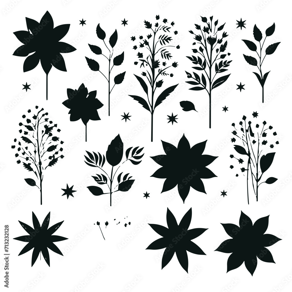 flower vector, flower silhouette, flower svg, flower png, herb png ...