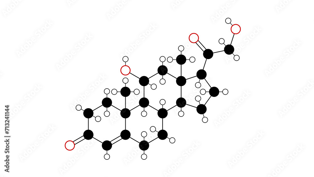 Corticosterone Molecule Structural Chemical Formula Ball And Stick