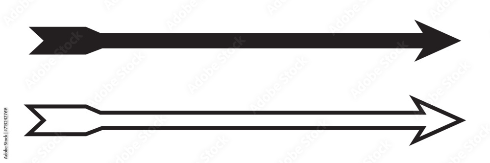 Long Arrows vector set. Arrow icon collection. Large arrow vector ...