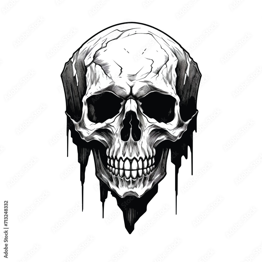 Horse skull harley davidson skull logo vector beauchene skull drawn ...