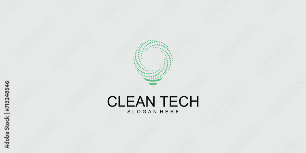 Clean technology logo design with modern concept| premkum vector Stock ...