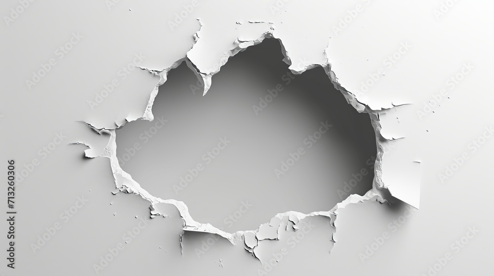 Torn Hole in Wall Revealing Damaged Interior Structure of Building ...