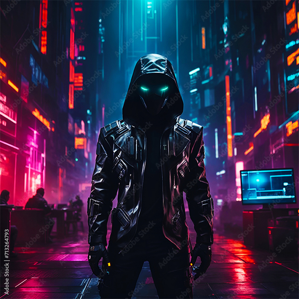 Cyborg Soldiers Portrait Cyberpunk Hacker Army sci fi Robot in a ...