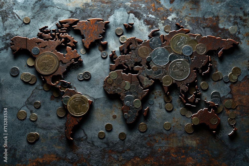 Coin Mosaic of Nations: Discover the Intricate World Map Composed of ...