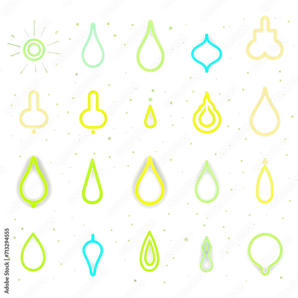 Captivating Neon Line Design Y2K Style PNG Transparent Isolated Objects ...