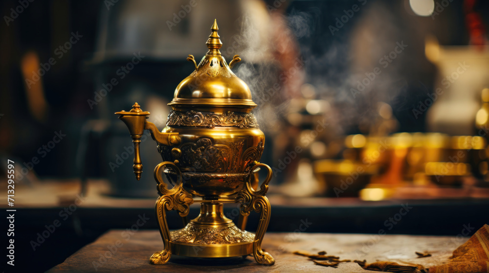Samovar: Brewing Tea in Iconic Tea Vessel in Indian Tea Culture Stock ...