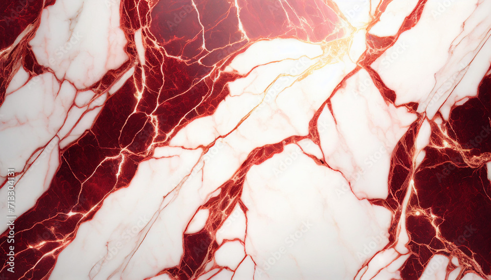 Red Background White Marble With Red Veins Surface Abstract Background