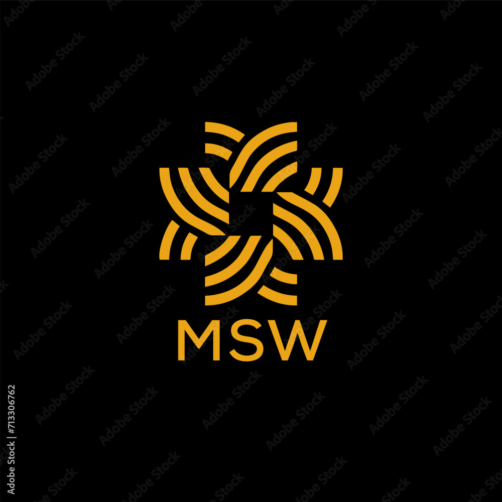 MSW Letter logo design template vector. MSW Business abstract ...
