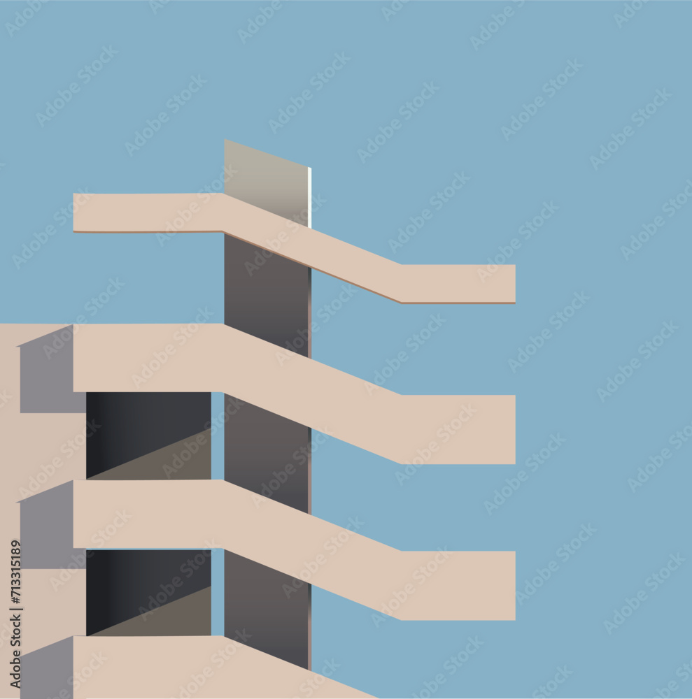 Brutalism architecture. Social media banners. Abstract brutalistic ...