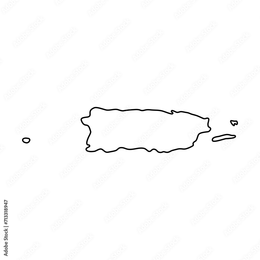 Puerto Rico easy linear concept map. Outline map. Vector illustration ...