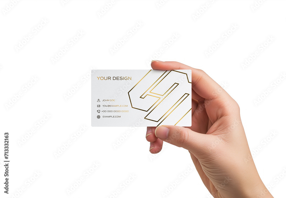 Business Card Mockup in Woman Hand. Generative Ai Stock Template ...