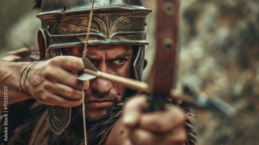 Archery Mastery in Ancient Rome: A 28-Year-Old Roman Archer, Clad in ...