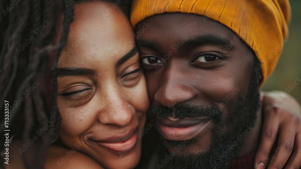 Multiracial Couple Embraces Each Other, Skin to Skin, in a Close-Up ...