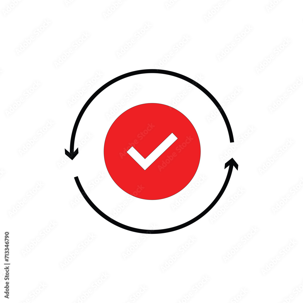 red checkmark like cash flow or implement icon. flat simple trend ... red checkmark like cash flow or implement icon. flat simple trend ...