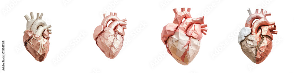 set of heart, heart collage paper texture cutout, Rose gold, Bold and ...