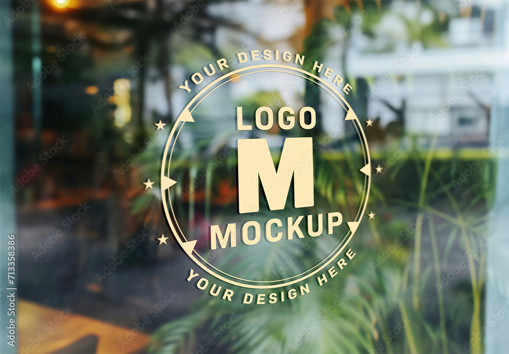 Window Signage Logo or Text Effect Mockup. Generative Ai Stock Template ...