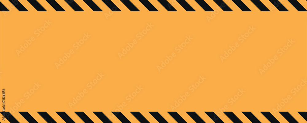 Black and yellow warning line striped rectangular background, yellow ...