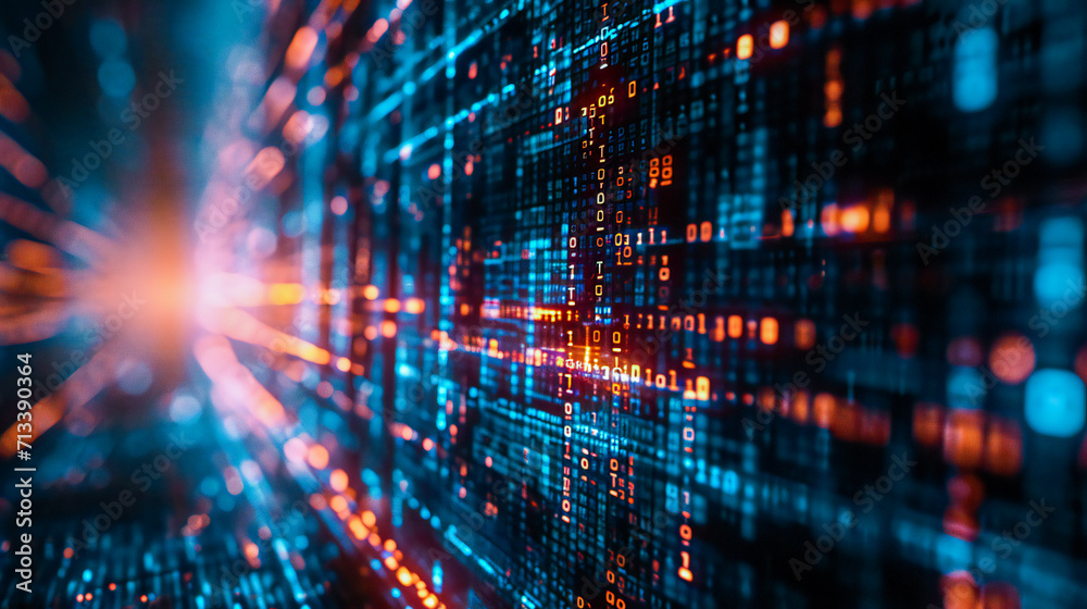 Abstract information technology background composition of a binary ...