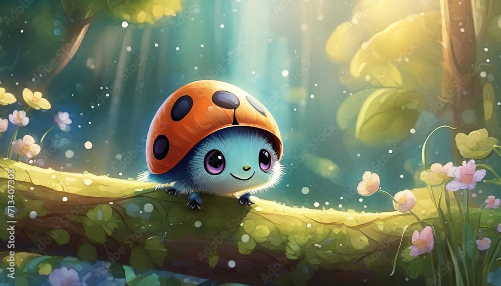 illustration of a cute cartoon baby ladybug cute animals little animals ...