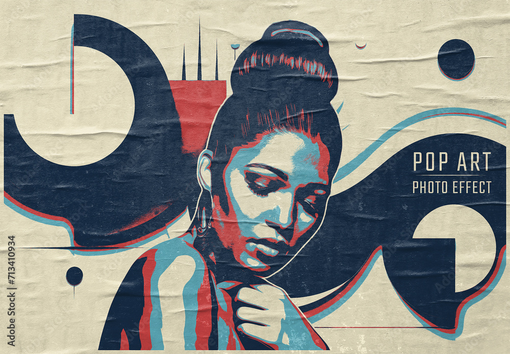 Vintage Retro Art Style Photo Effect With Circles Mockup. Generative Ai ...