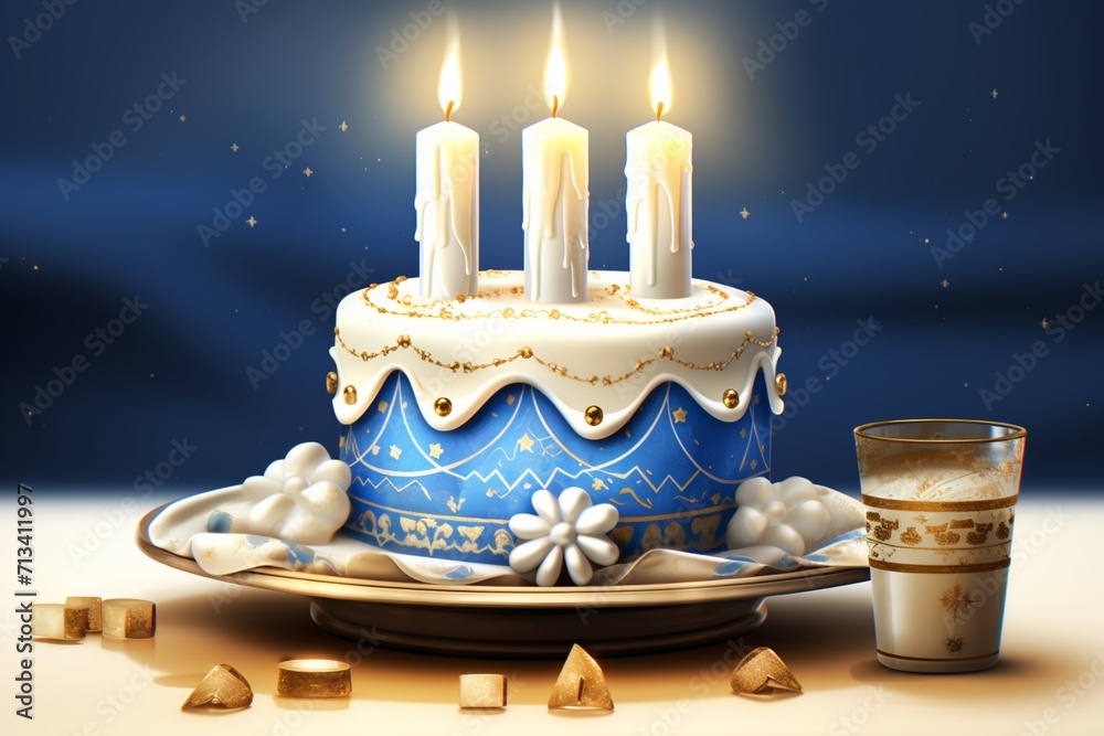 Hanukkah inspired clipart illustration Stock Illustration | Adobe Stock