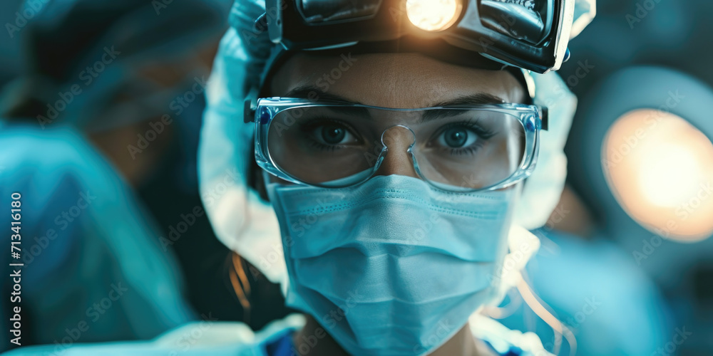 Surgical Precision: Young Female Surgeon in Operating Room with High ...