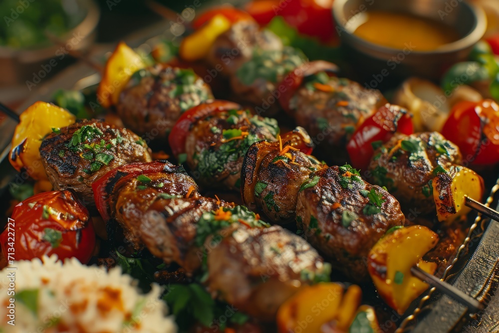 Persian kebabs with saffron and grilled vegetables bring an exotic ...