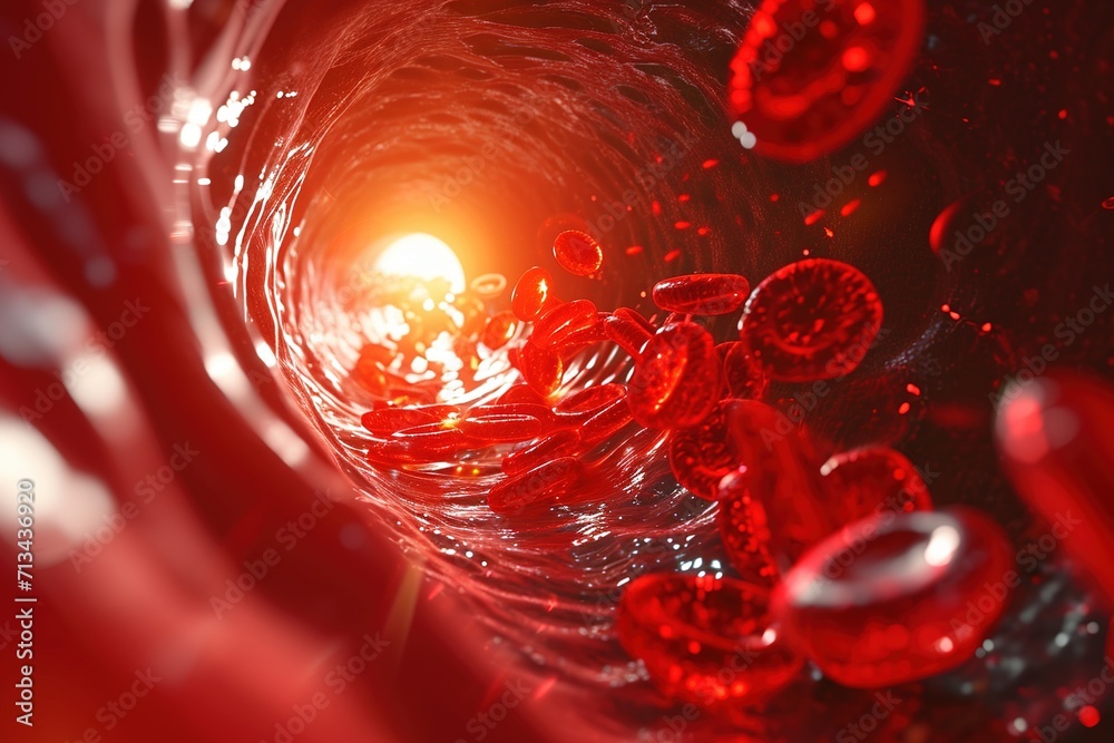 Picture of the inside of an artery To see blood vessels and red blood ...