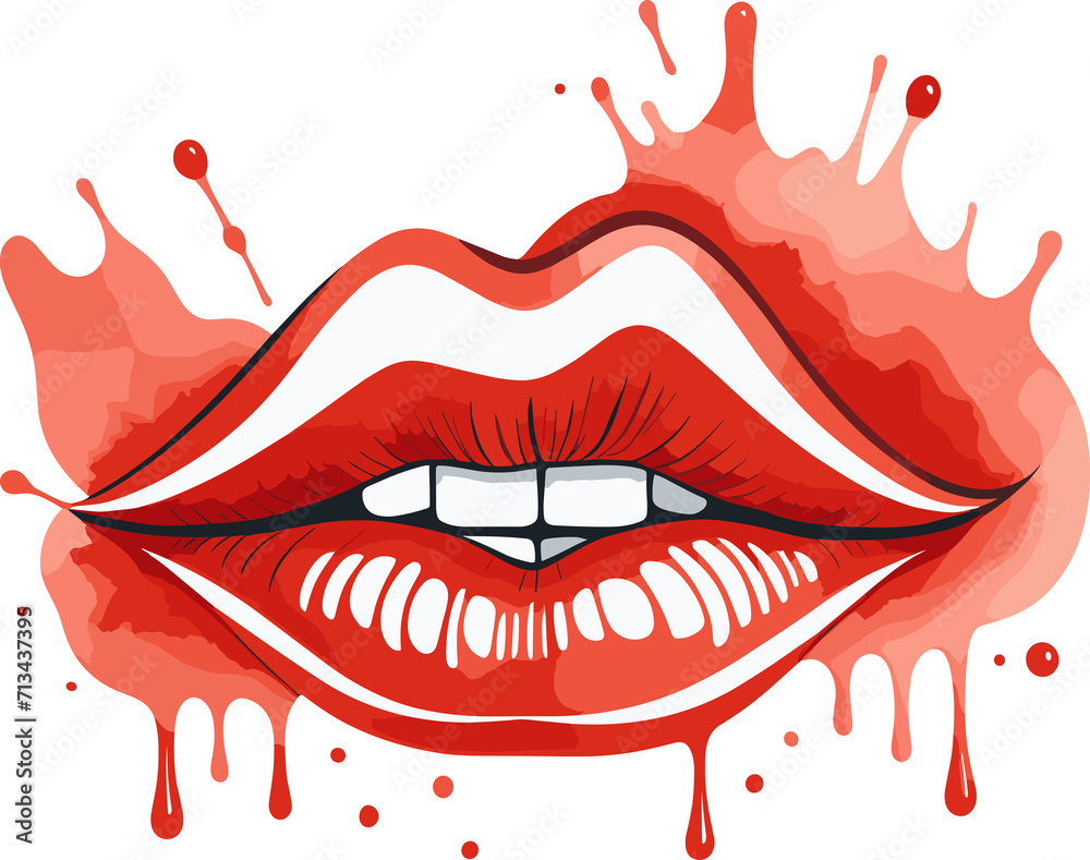 Red lips clipart isolated illustration in transparent background png ...