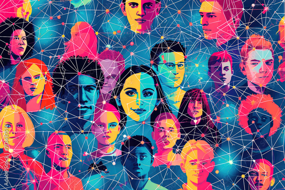 Ilustración De Personas De Diferentes Partes Del Mundo Conectadas Por