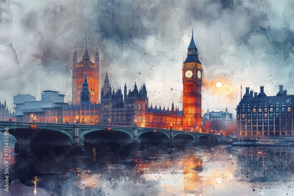 British Symbolism Illustration. Symbol of United Kingdom, Great Britain ...