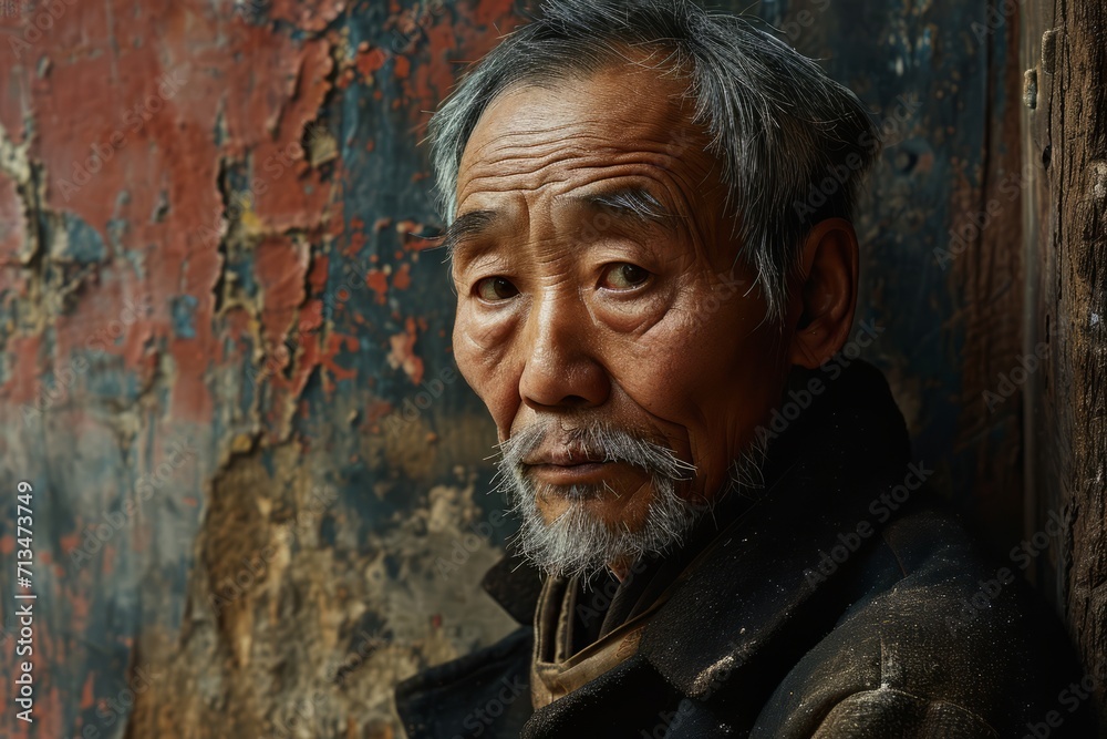 Chinese man in national clothes portrait from history of China ...