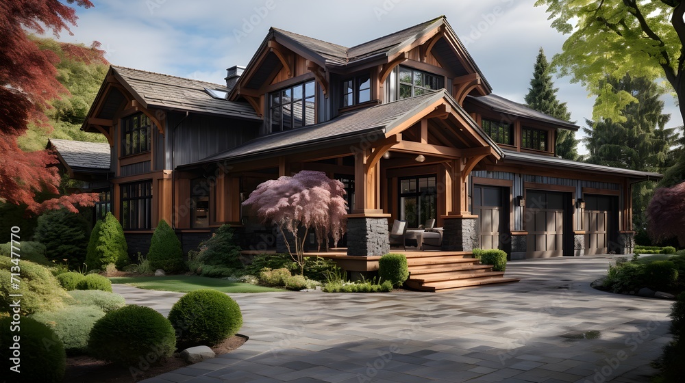 Beautiful, custom-built craftsman-style home with car garage and ...