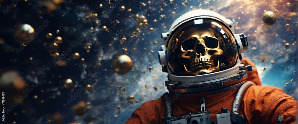 Welder in Futuristic Spacesuit Welding Steel with Robot and Cyborg ...