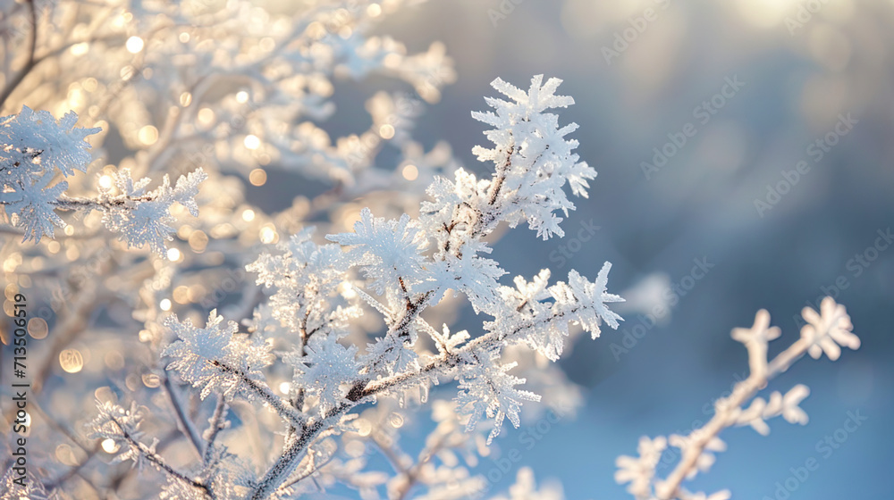 In the photo, crystal structures of hoarfrost are visible, as if they ...