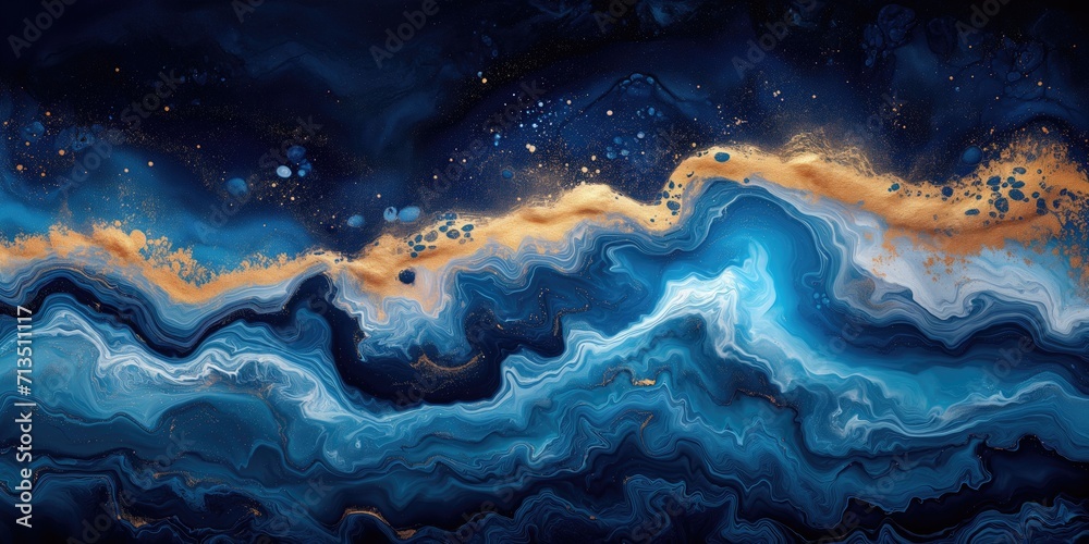 Abstract marble stone background, where the blue gradients of the sea ...